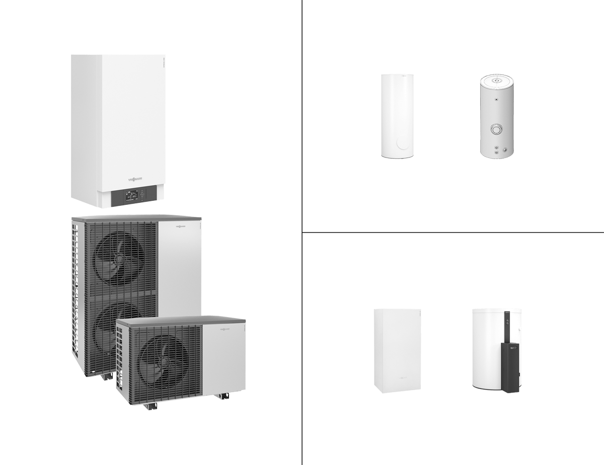 Paket Vitocal 200 S Witterungsgef hrt Vitotronic 200 WO1C Vitocell 120